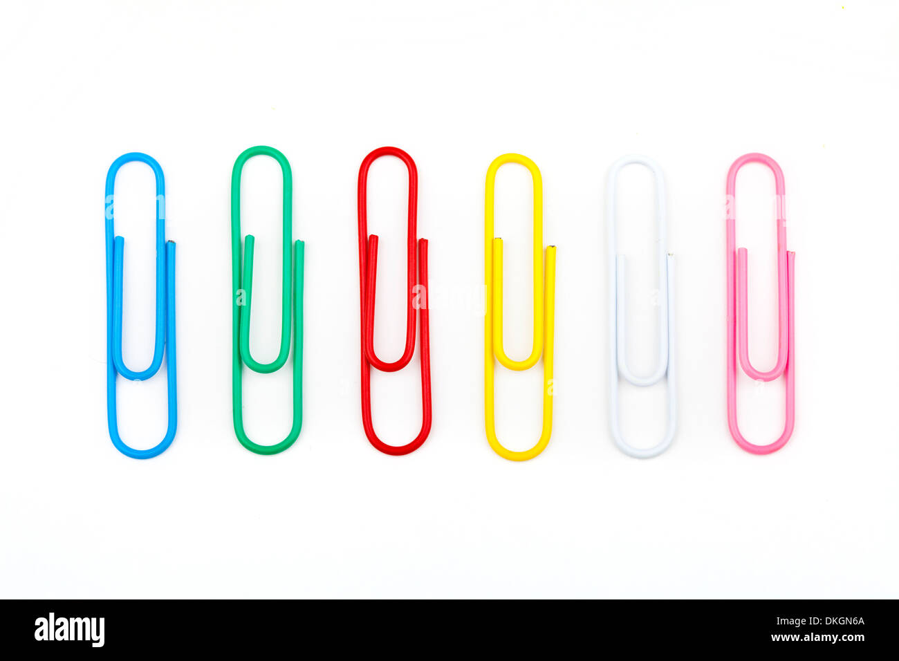 Different Colored Paper Clips over a white background Stock Photo - Alamy