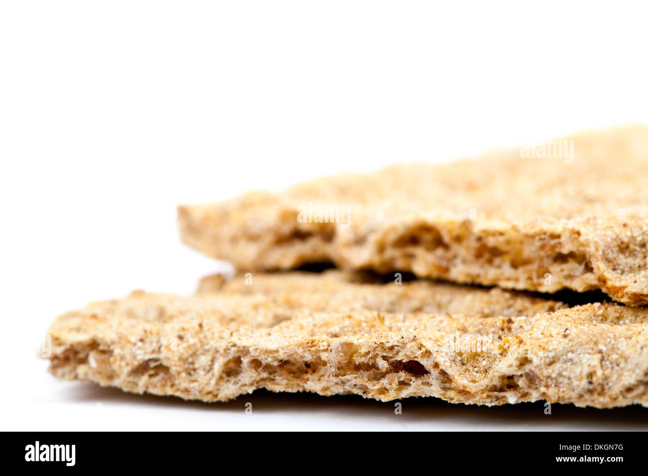 Close-up shot of crispbread over a white background Stock Photo - Alamy