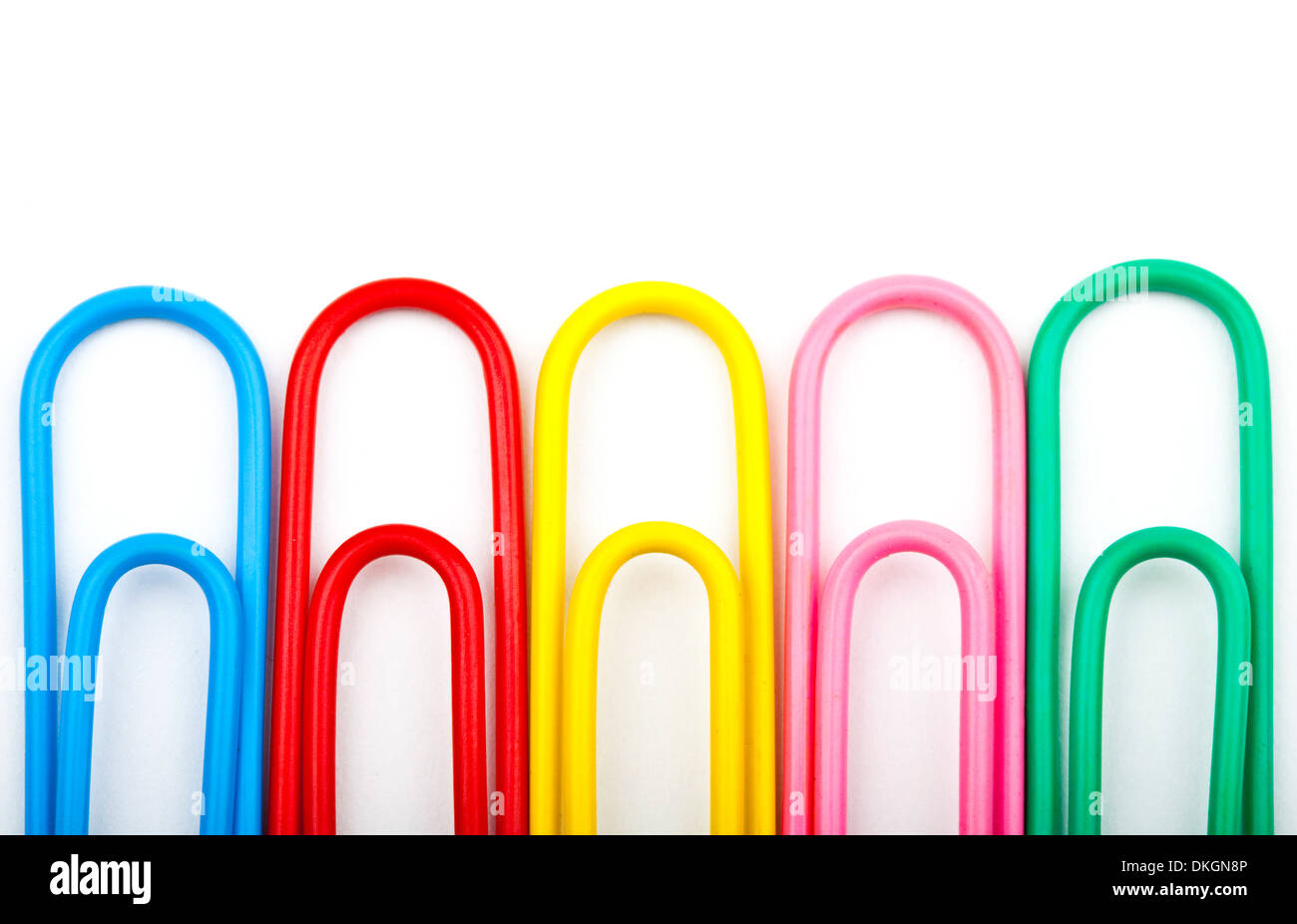 Paper Clips over a white background Stock Photo - Alamy