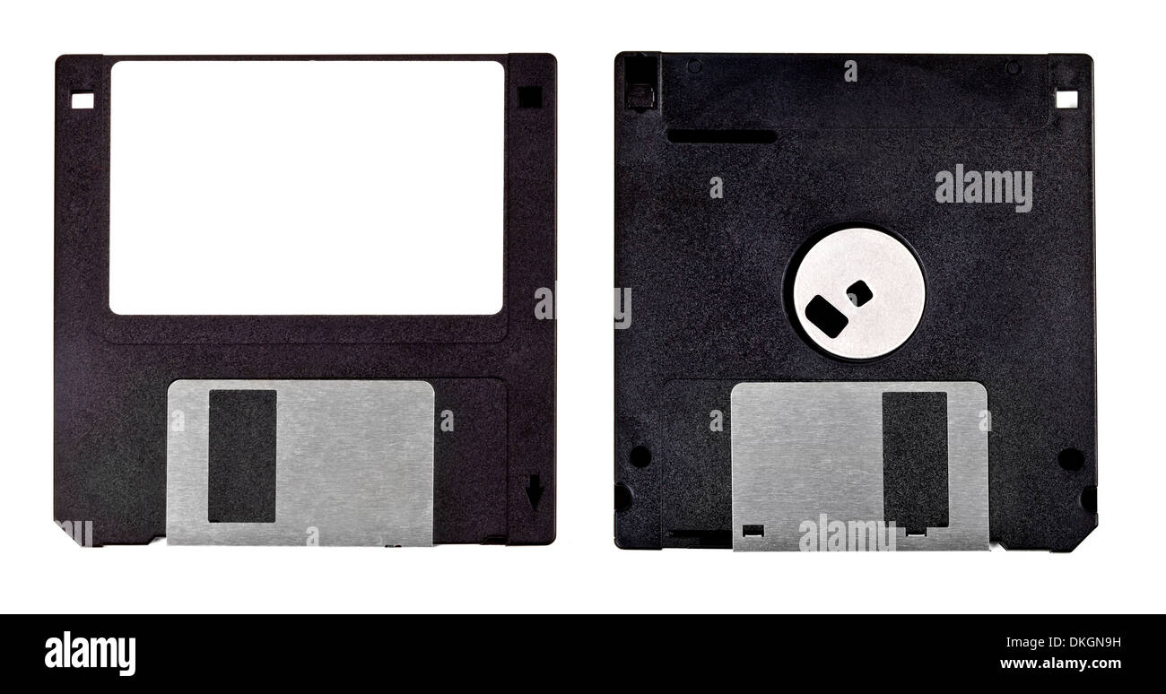 Both sides of Floppy Disk isolated over a white background Stock Photo ...