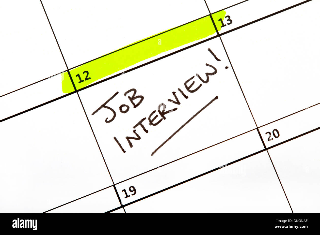 Date for a Job Interview written on a Calendar Stock Photo - Alamy