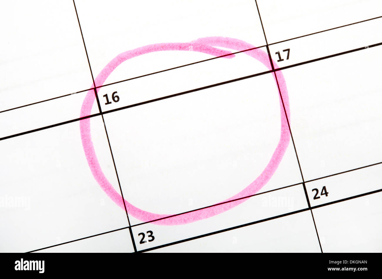 Date highlighted on a Calendar Stock Photo - Alamy