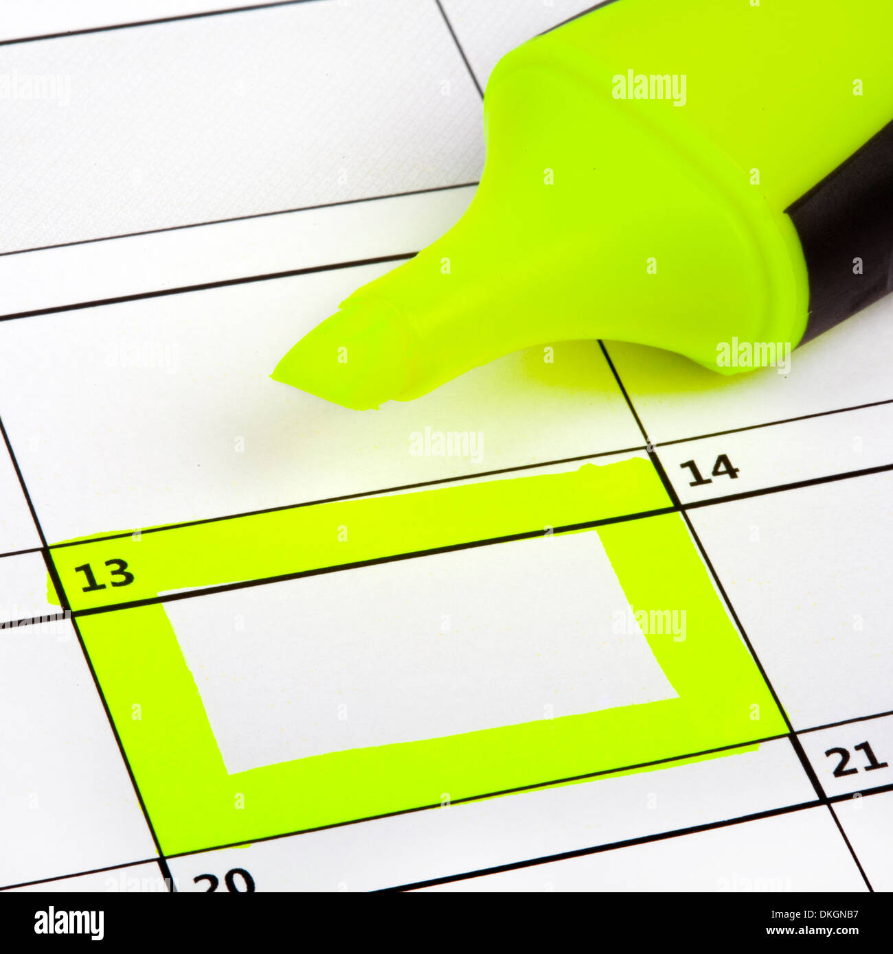 Date highlighted on a Calendar Stock Photo - Alamy