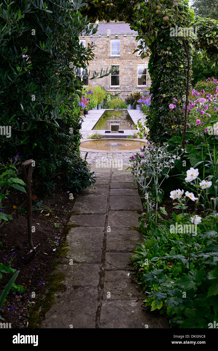 Dillon Garden Dublin Ireland view of pond canal water feature through ...