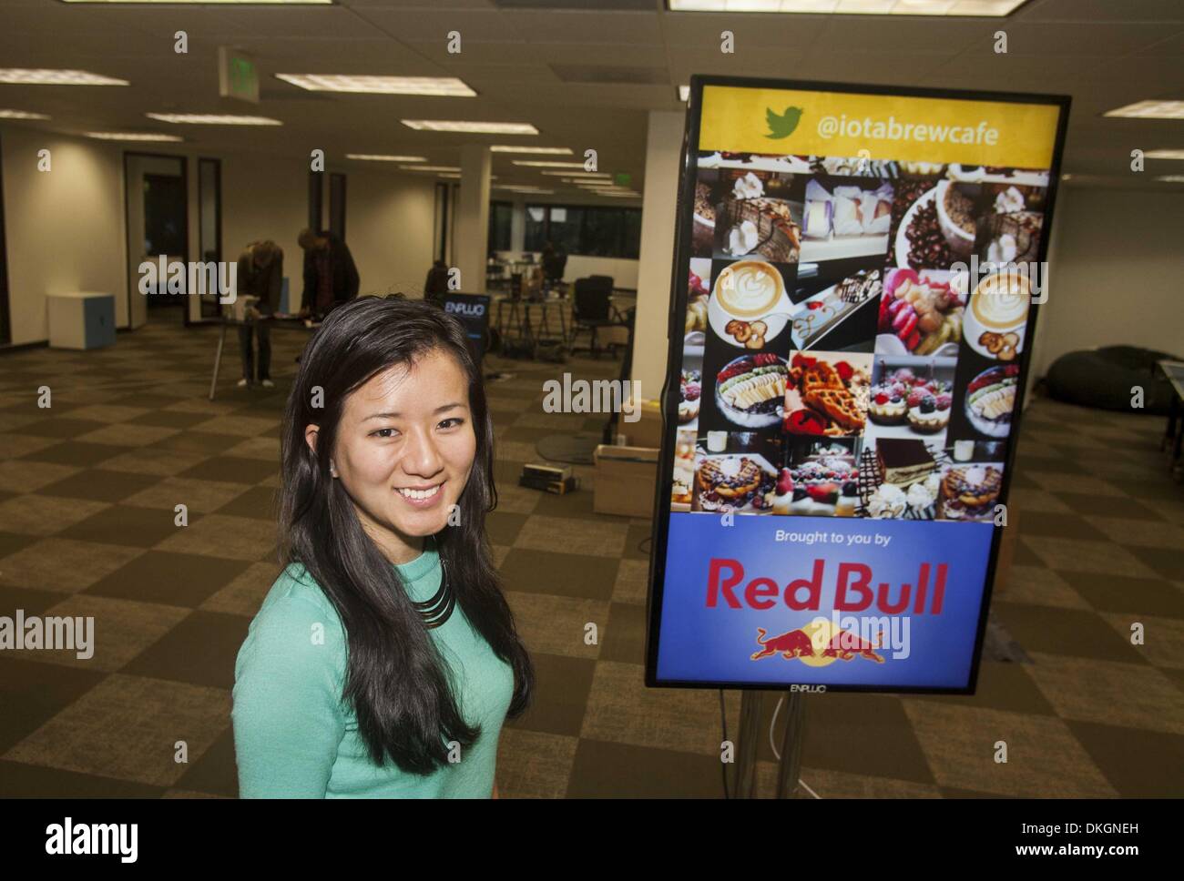 Los Angeles, California, USA. 26th Nov, 2013. Nanxi Liu, CEO of Enplug ...