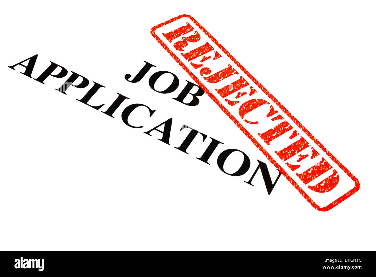A close-up of a REJECTED Job Application document Stock Photo - Alamy