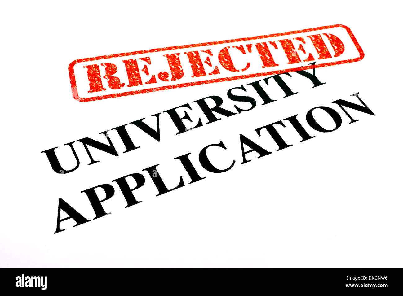 A close-up of a REJECTED University Application Stock Photo - Alamy