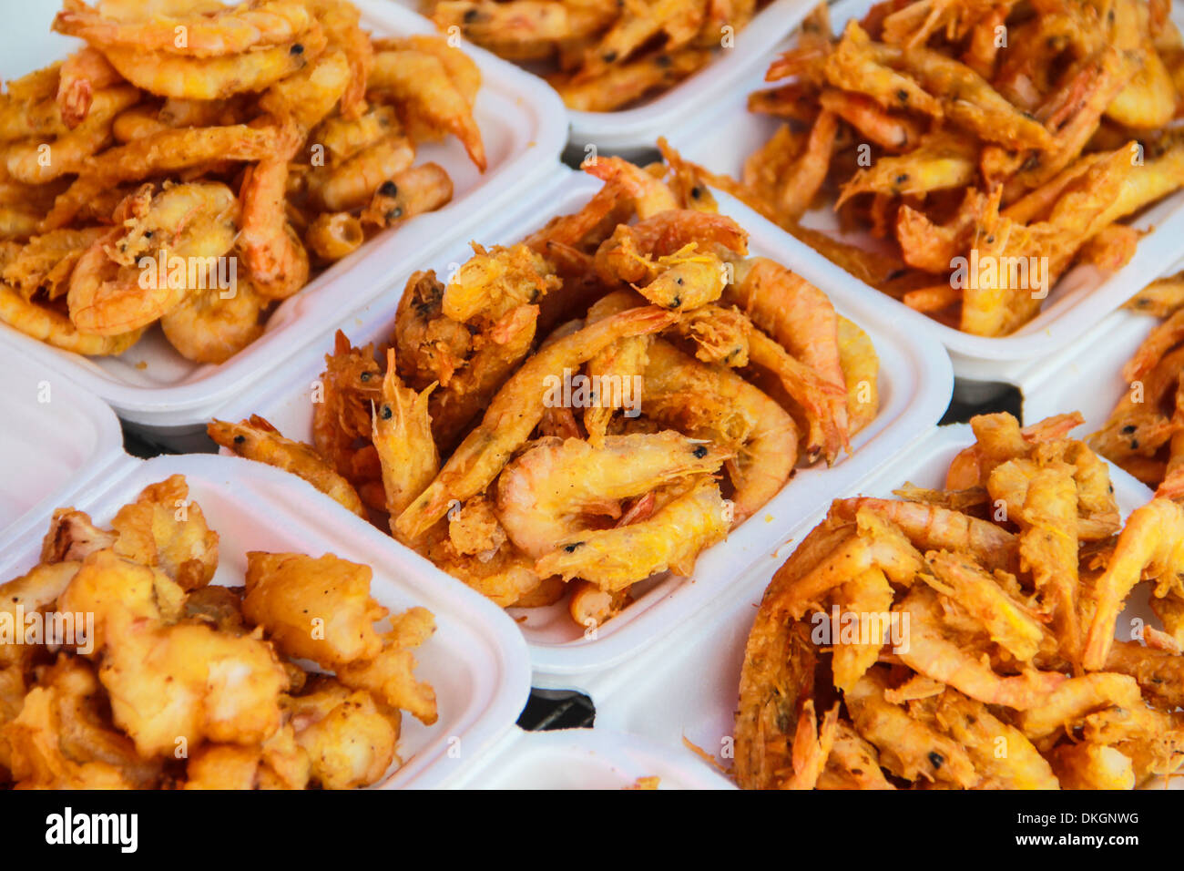 Fried prawn balls in foam dishes Stock Photo - Alamy