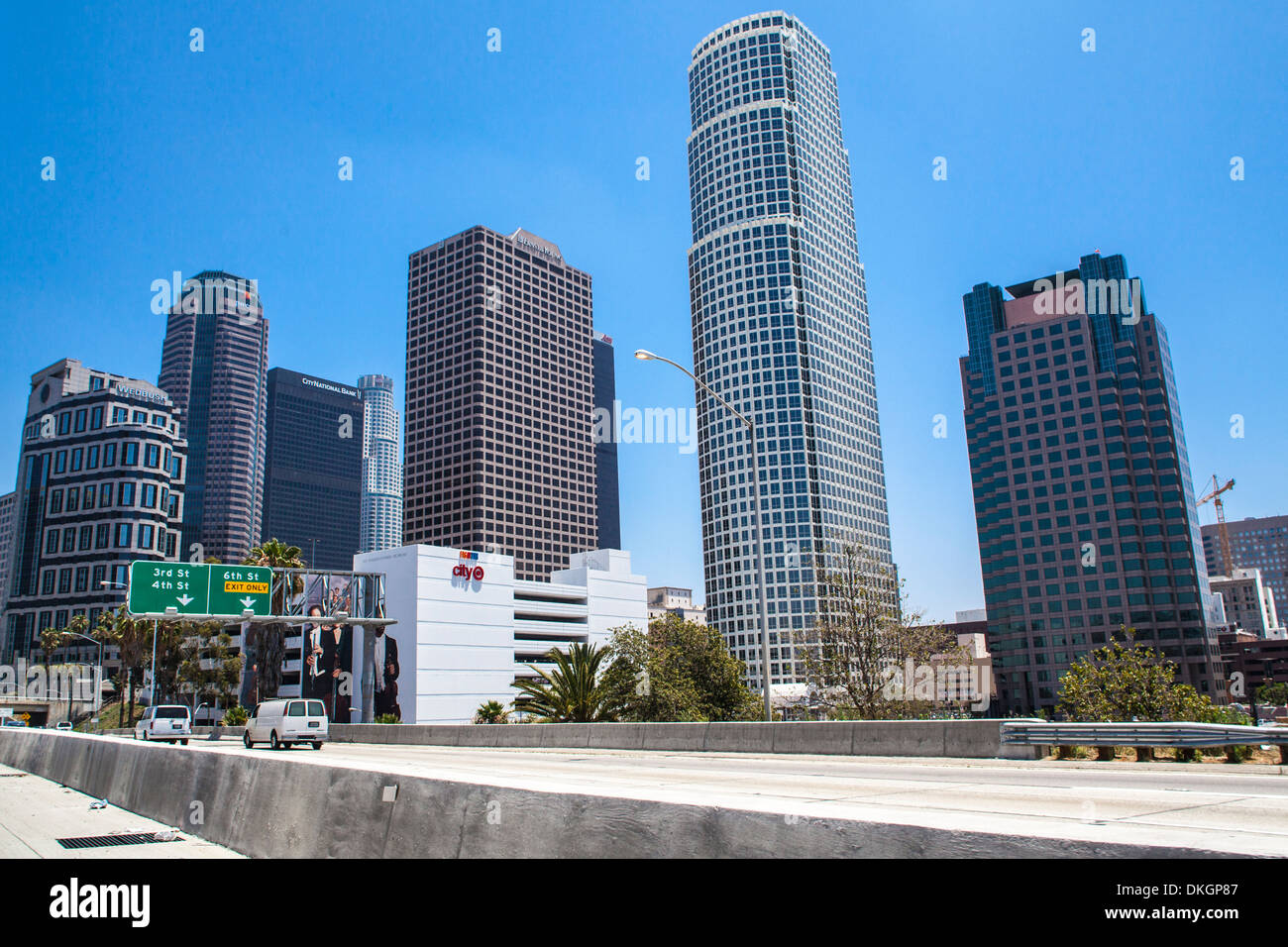 The Los Angeles Skyline from the 110 Freeway 2013 Stock Photo - Alamy