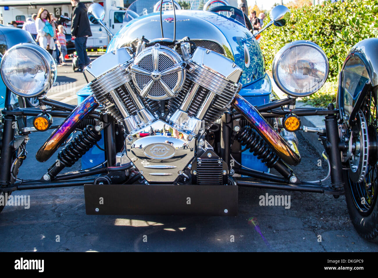 A custom Morgan Three wheeler at the 2013 Motor4toys event in Woodland ...