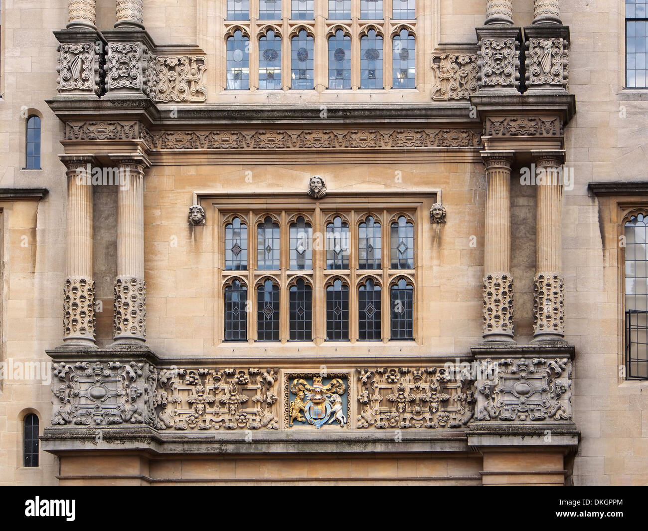 Oxford University Bodleian library windows Stock Photo - Alamy