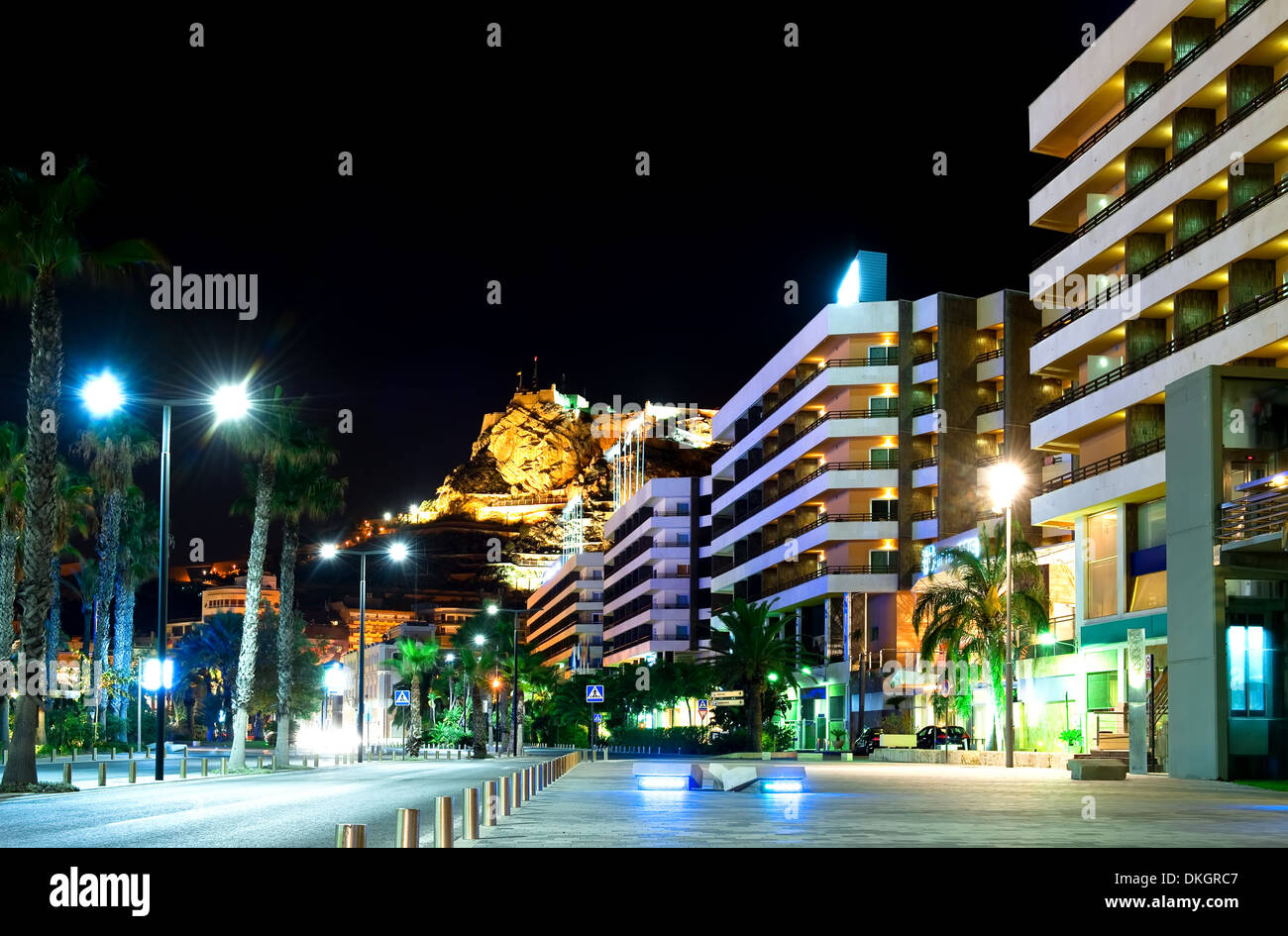 Alicante at night. Spain Stock Photo - Alamy