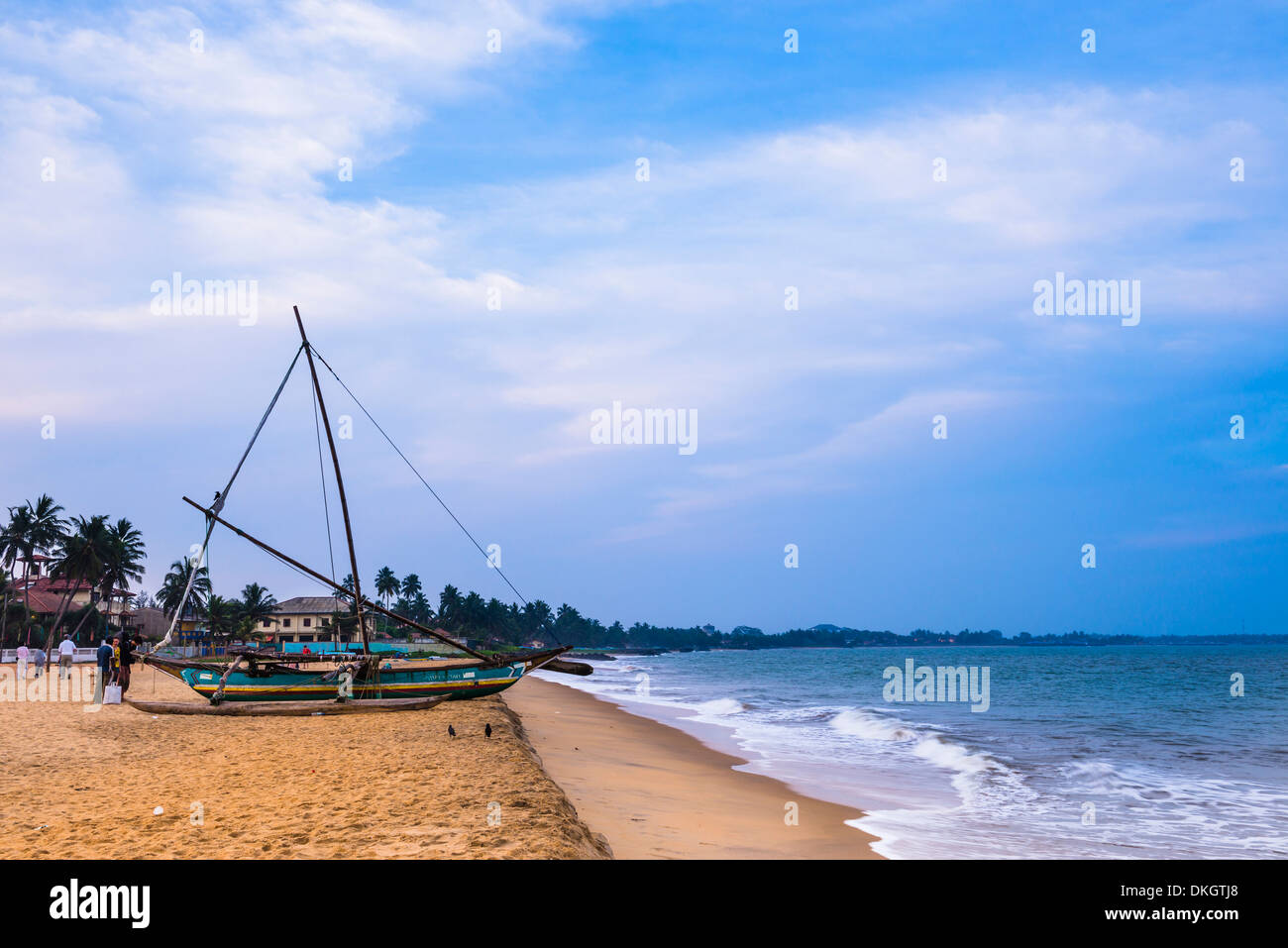 Traditional outrigger fishing boat (oruva), Negombo Beach, Negombo, Sri ...