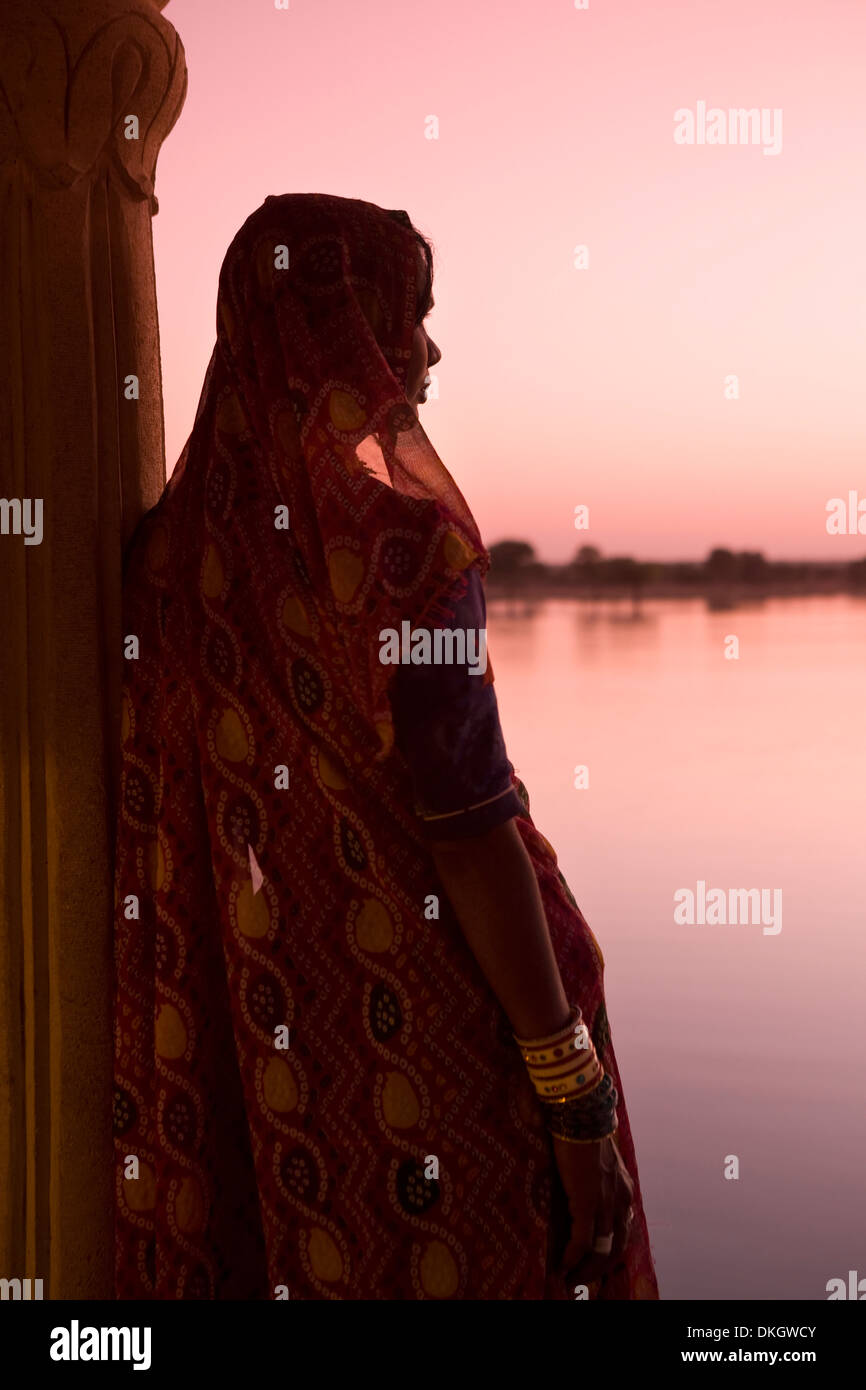 Woman In Traditional Dress, Jaisalmer, Western Rajasthan, India Stock ...