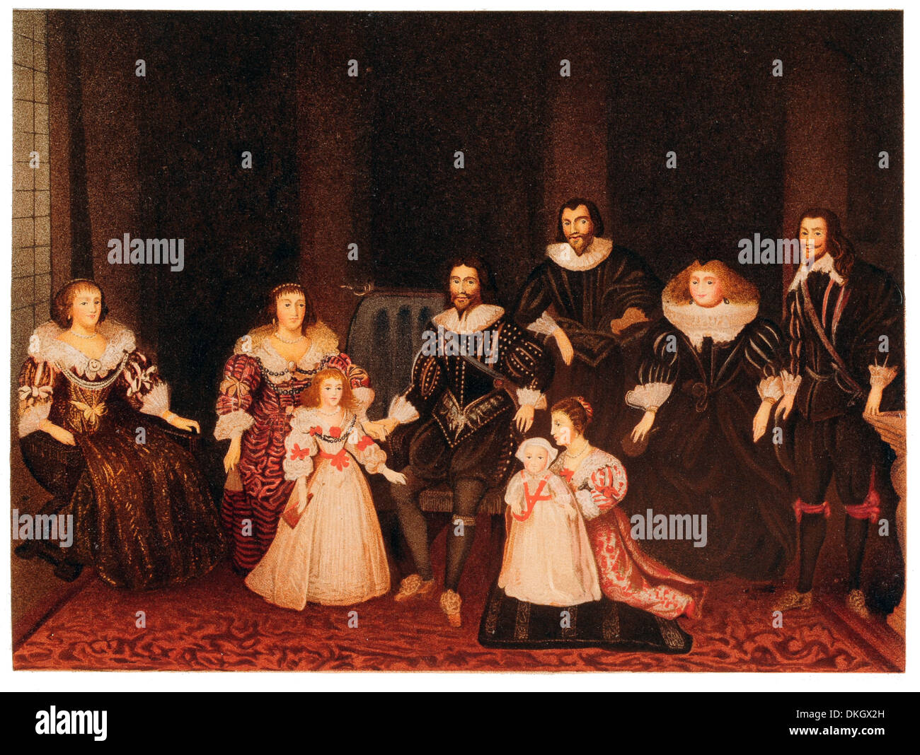 George Villiers Duke of Buckingham and family by Honthorst at Hampton ...