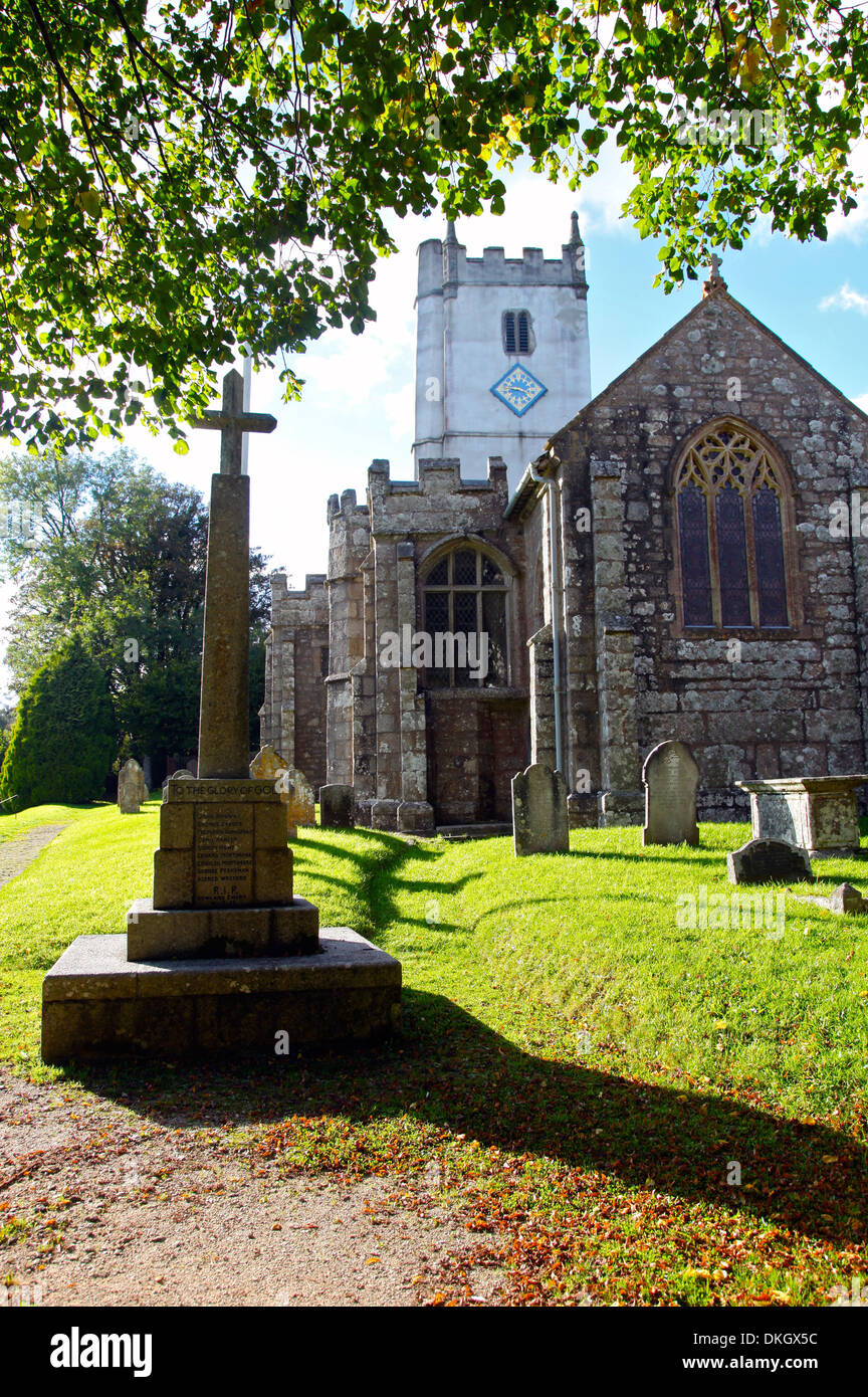 St. Winifred's church dating from the 15th century, Manaton, Dartmoor ...