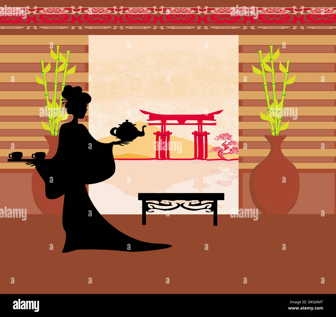 Tea ceremony of the geisha Stock Photo - Alamy