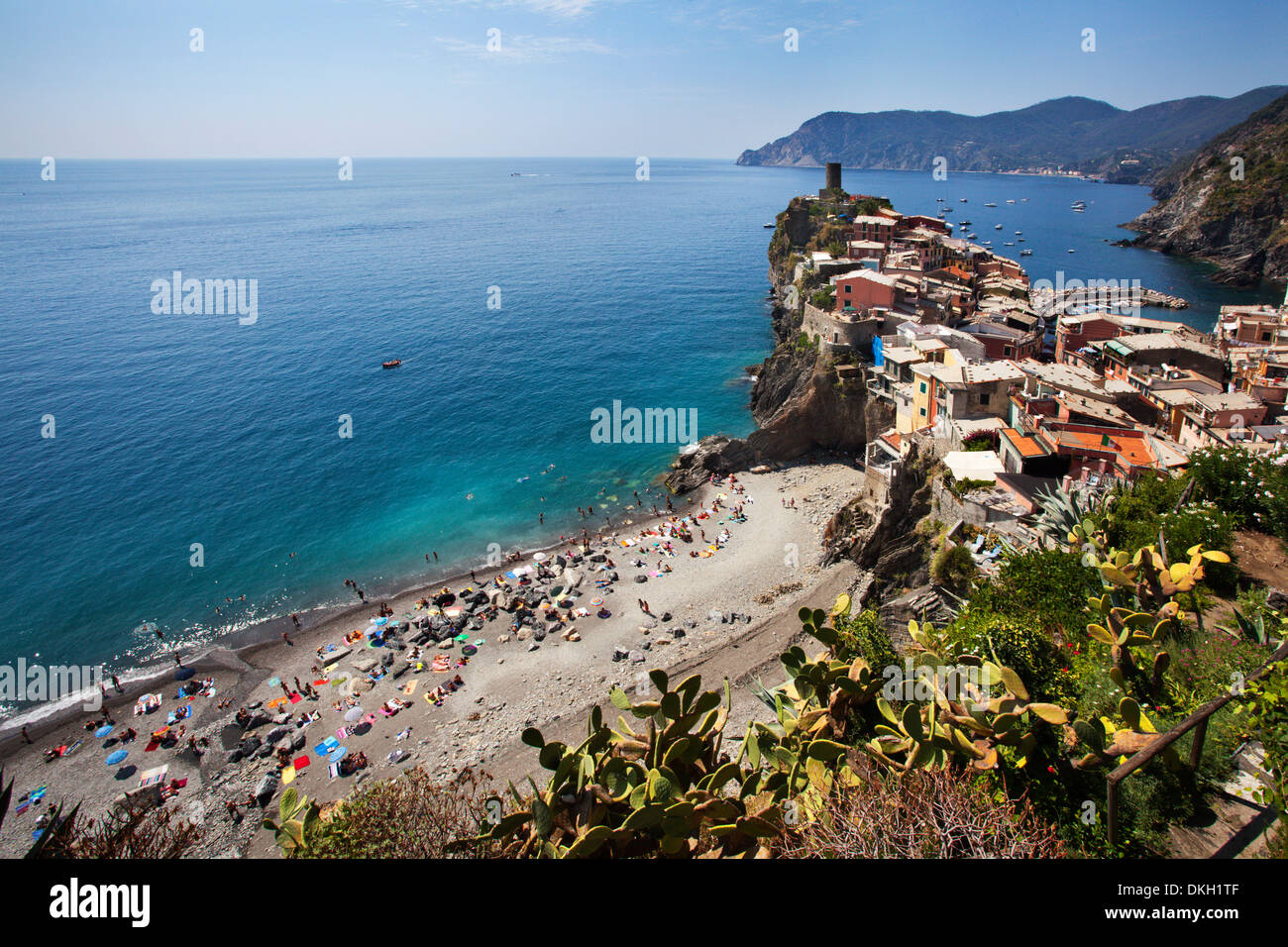 The Beach at Vernazza from the Cinque Terre Coastal Path, Cinque Terre ...