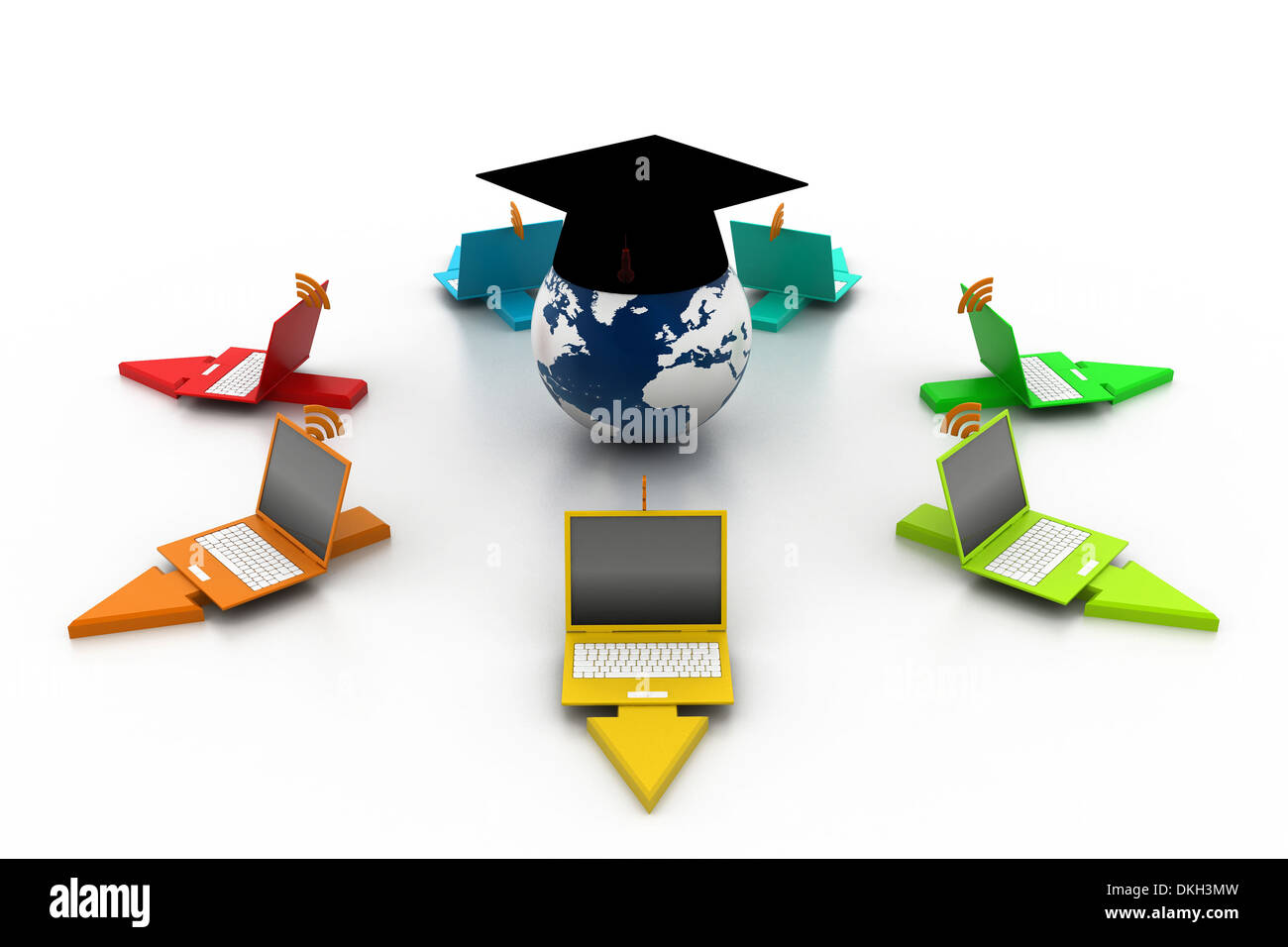 3d e-learning concept Stock Photo - Alamy