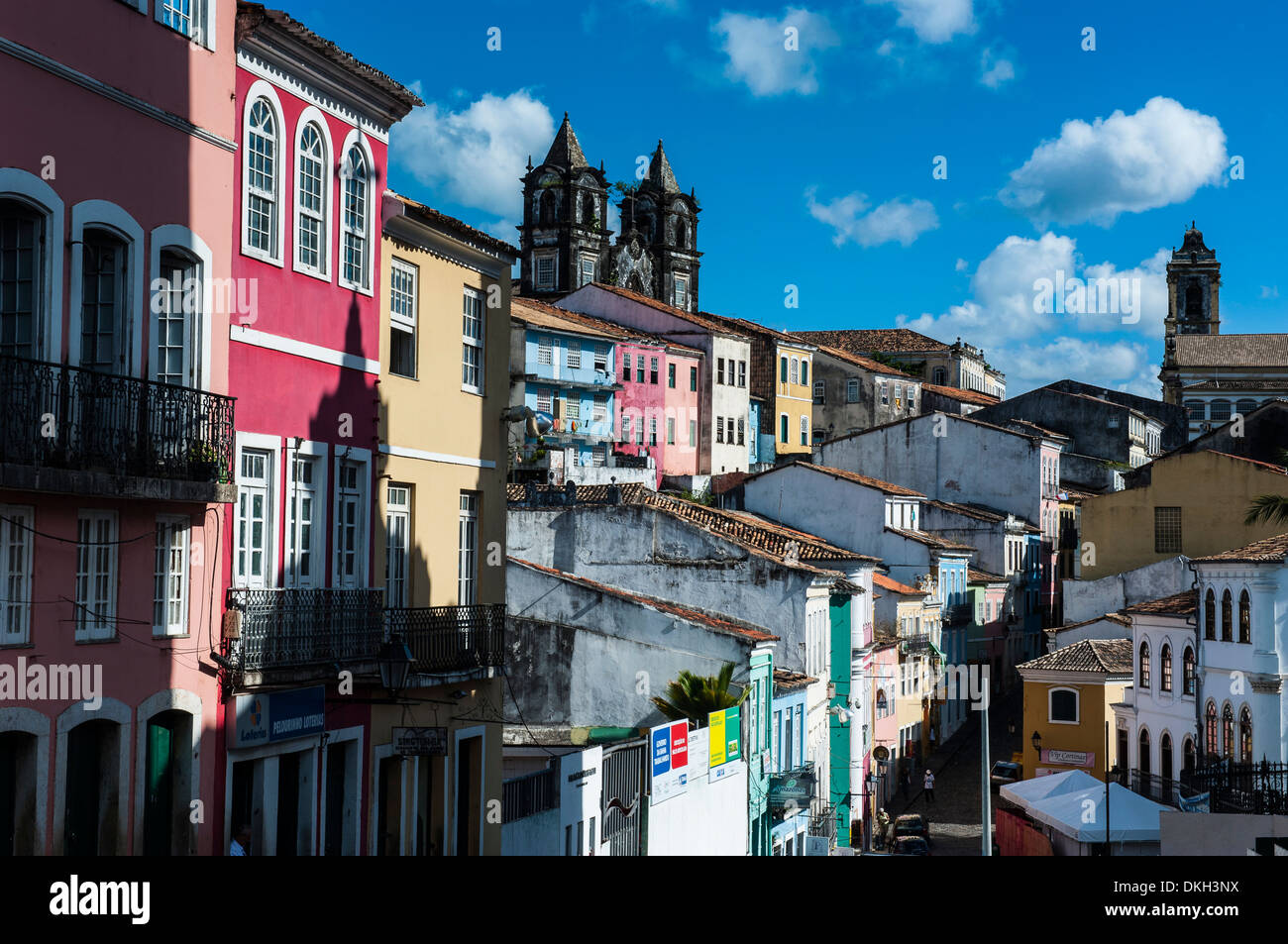 Colonial architecture in the Pelourinho, UNESCO World Heritage Site, Salvador da Bahia, Bahia ...