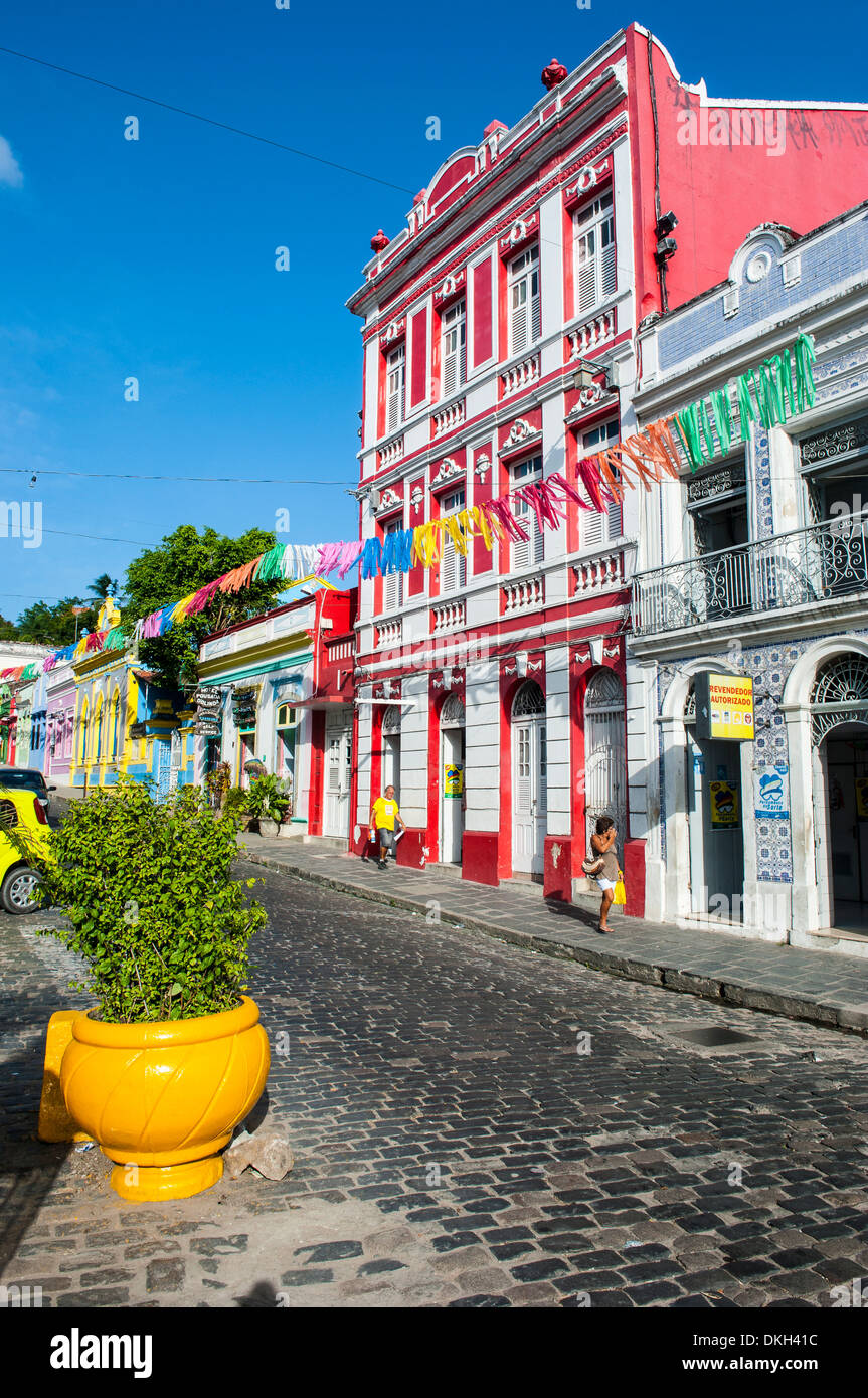 Colourful colonial architecture, Olinda, UNESCO World Heritage Site ...