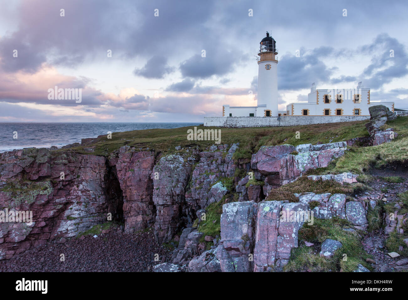 Rubha Reidh Lighthouse at Dawn, Melvaig, Wester Ross, Highlands ...
