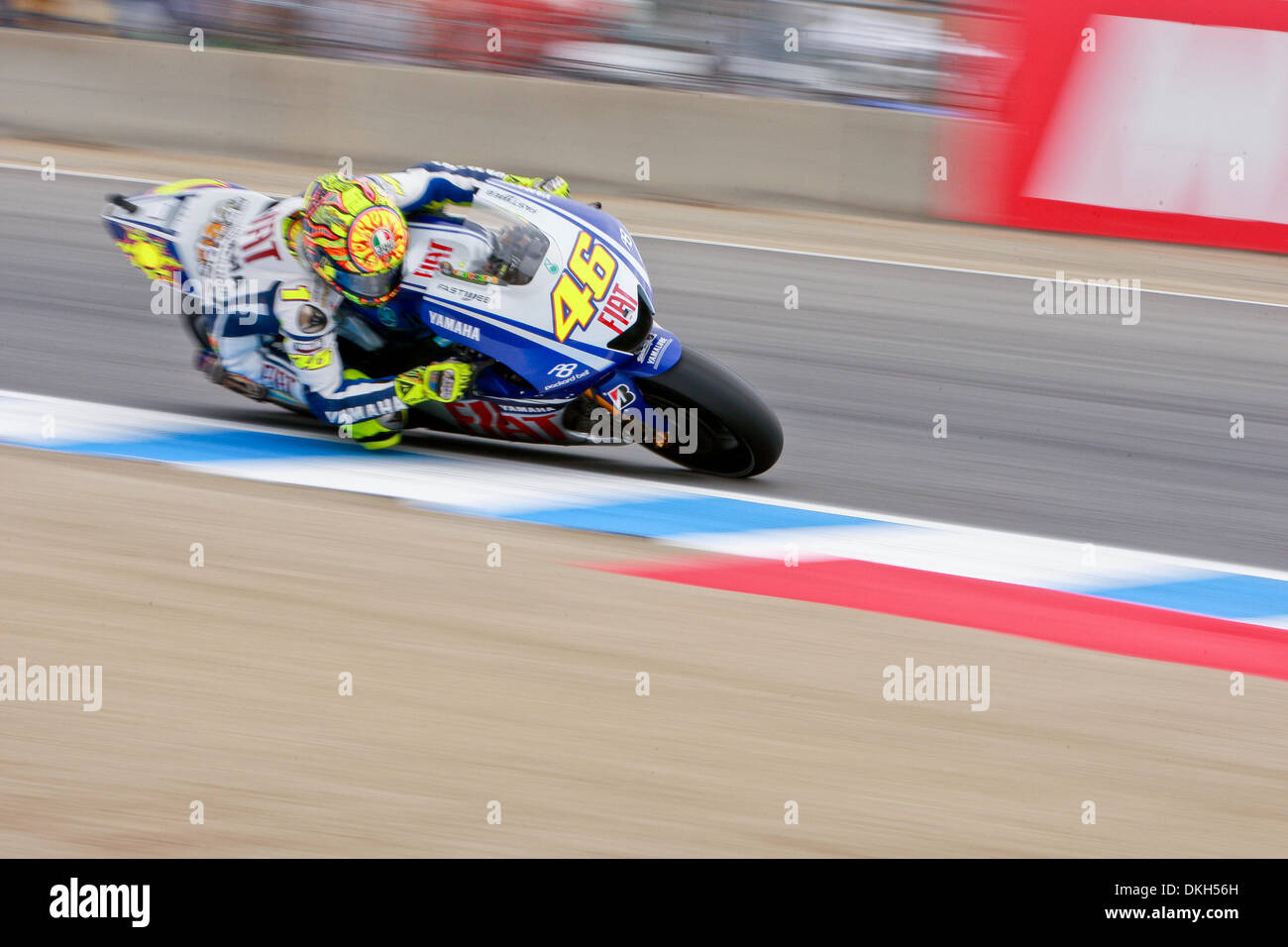Valentino Rossi, of Italy, rides the #46 motorcycle for the Fiat Yamaha ...