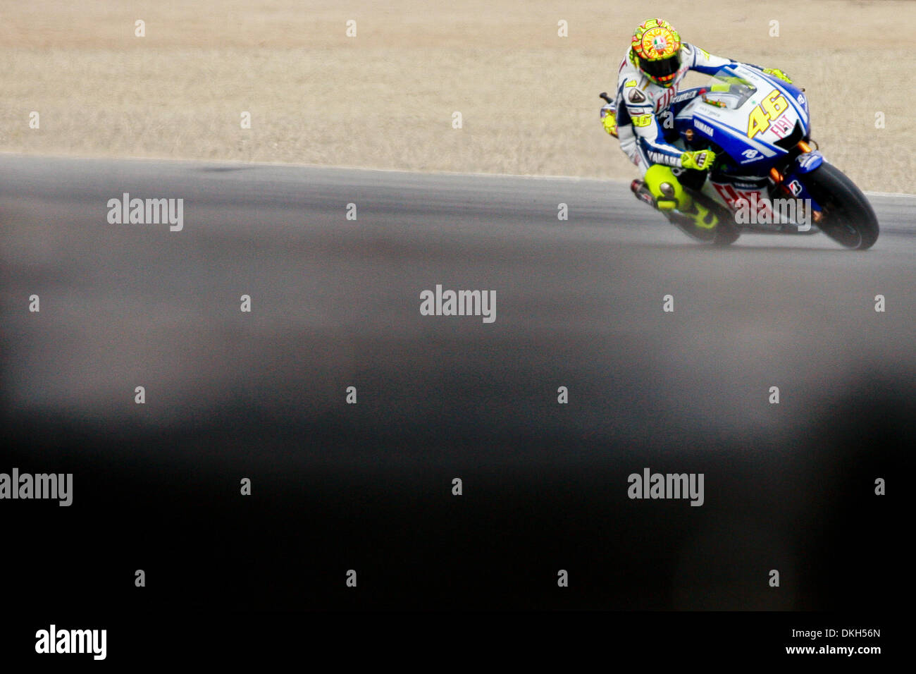Valentino Rossi, of Italy, rides the #46 motorcycle for the Fiat Yamaha ...