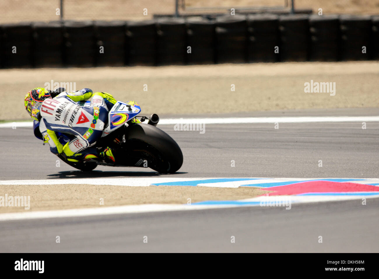 Valentino Rossi, of Italy, rides the #46 motorcycle for the Fiat Yamaha ...