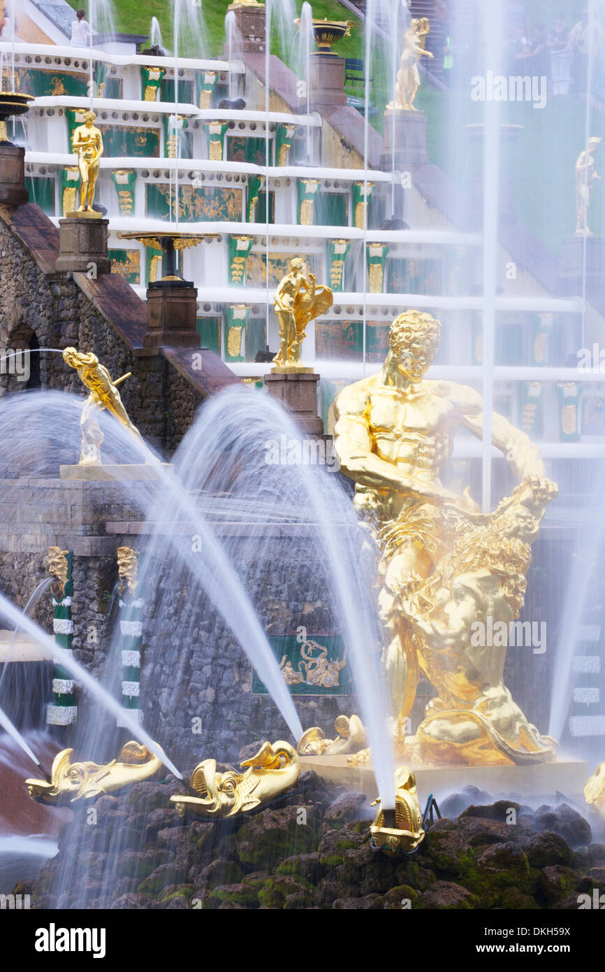 Samson fountain, Peterhof Grand Cascade, Petrodvorets, St. Petersburg ...