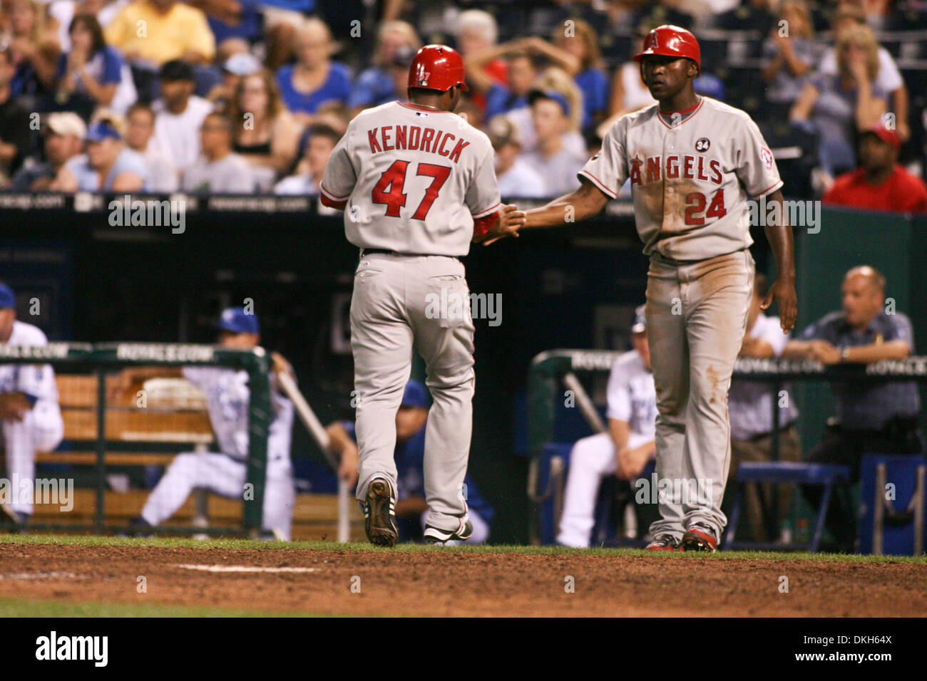 22 July 2009: Los Angeles Angels' Gary Matthews Jr. and Howie Kendrick ...