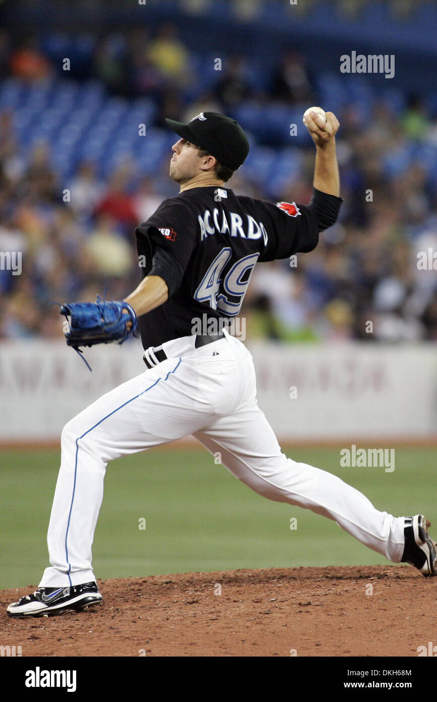 Toronto Blue Jays pitcher Jeremy Accardo throws against the Tampa Bay ...