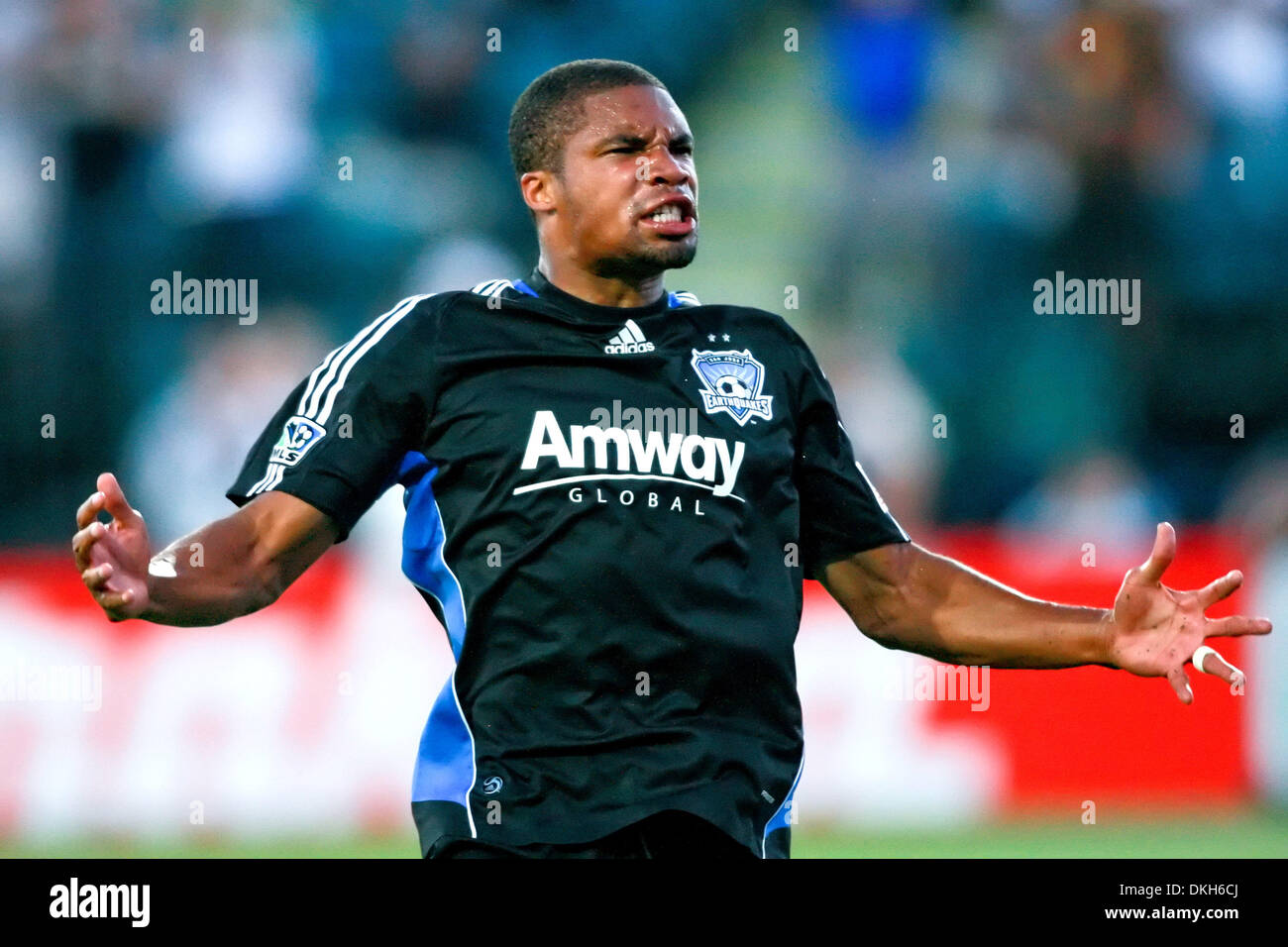 San Jose Earthquakes forward Ryan Johnson (19) celebrates after scoring ...