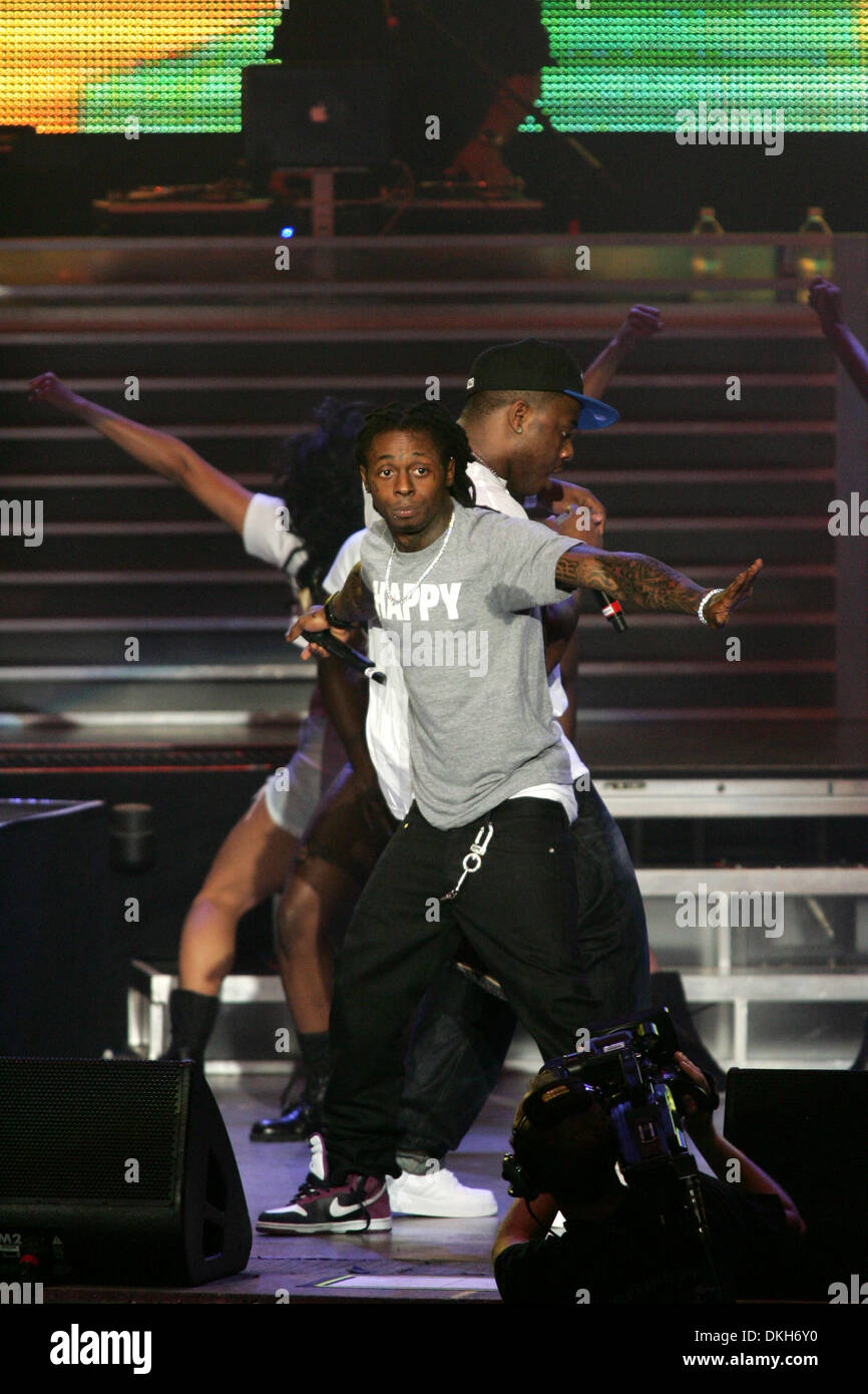 Lil' Wayne performs on stage at the Molson Amphitheatre in Toronto ...