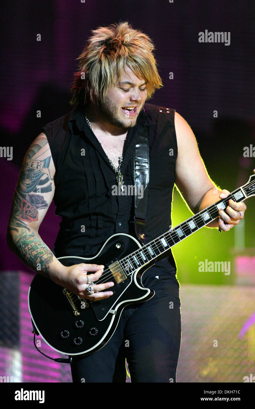 Joe 'Blower' Garvey of Hinder, performs on stage at the Molson ...