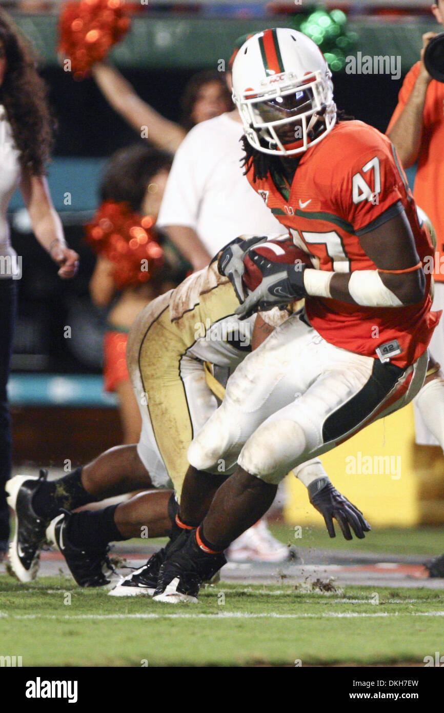 Miami Hurricanes wide receiver LaRon Byrd (47) runs with the ball. The ...