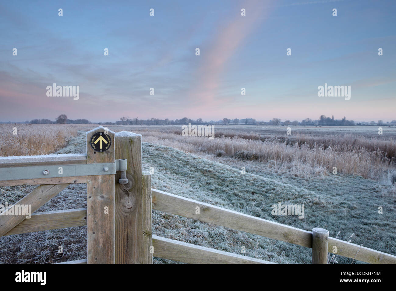 Winter scene in the Norfolk Broads near Ludham Bridge, Norfolk, United ...