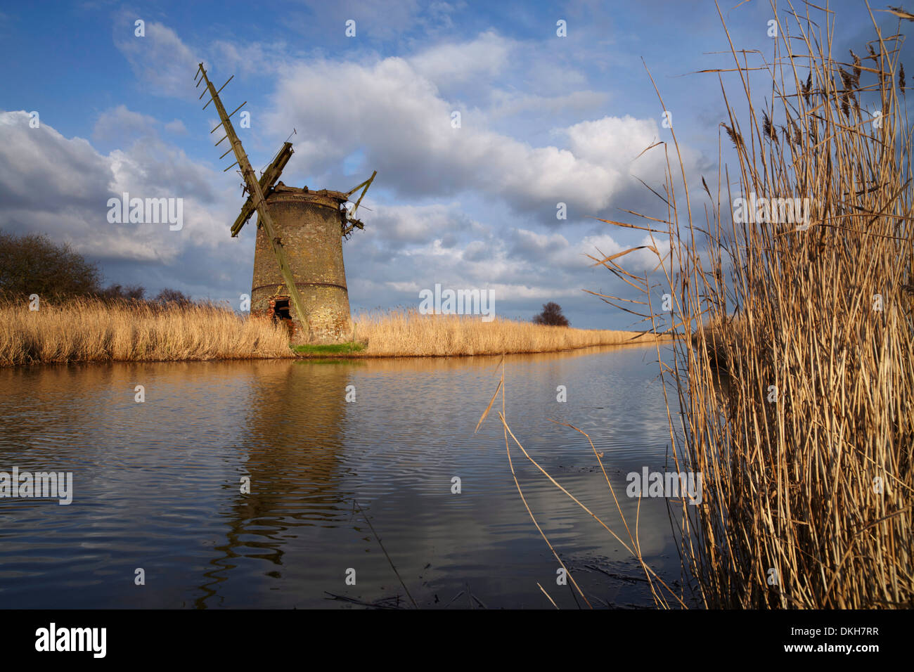 The late18th century Brograve Mill on a winter morning near Horsey ...
