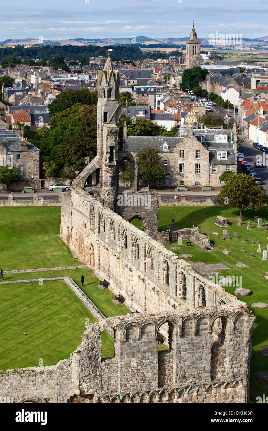 St. Andrews Cathedral from St. Rules Tower, St. Andrews, Fife, Scotland ...