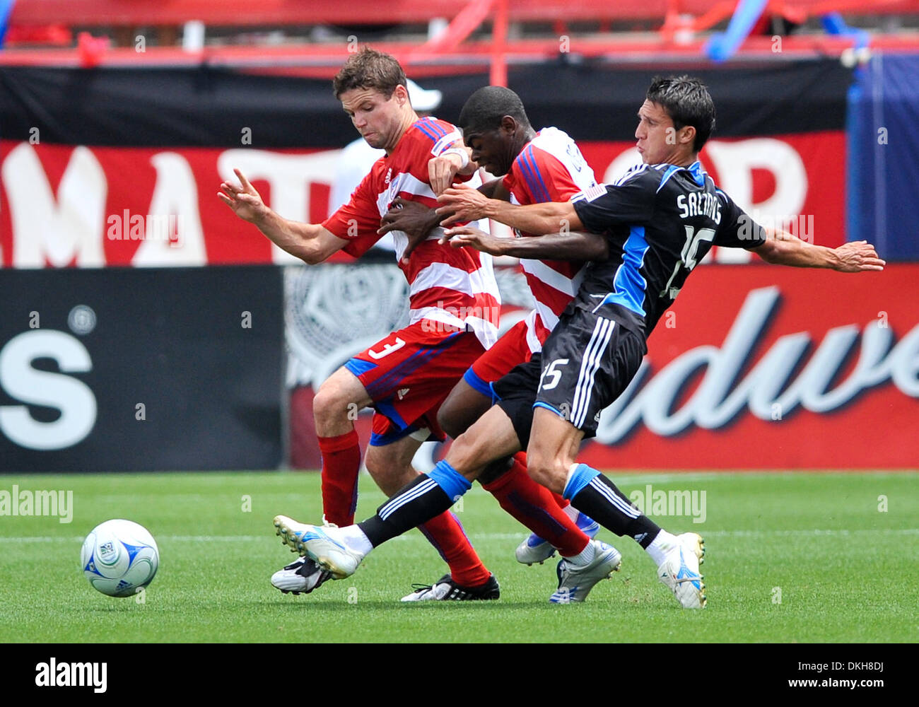 FC Dallas Midfielder Anthony Wallace battles Quakes Midfielder Shea ...