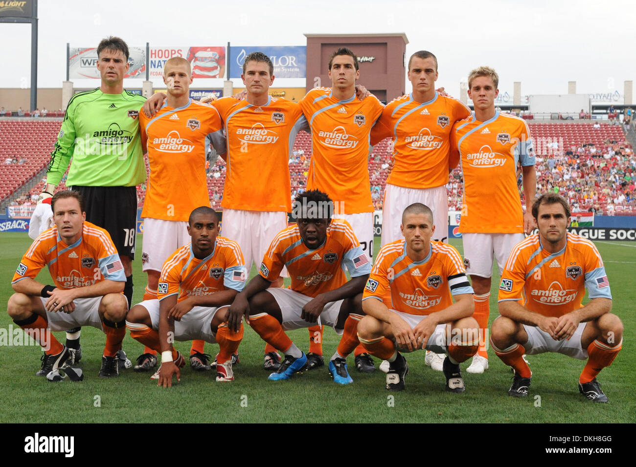 Houston Dynamo team poses for a team photography before prevailing in a ...