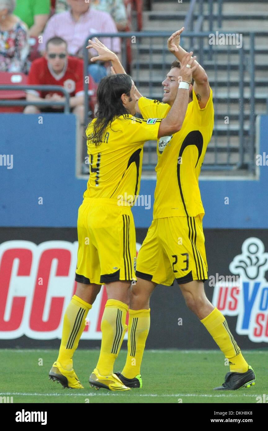 Columbus Crew celebrate after an unfortunate own goal by captain Pablo ...