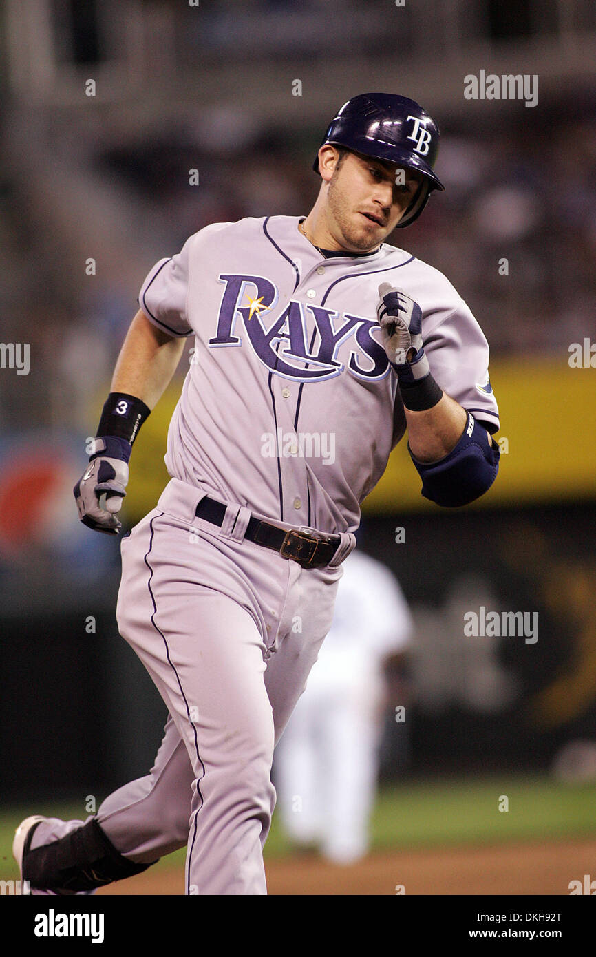 Rays Evan Longoria (3) rounds the bases after hitting a home-run during ...