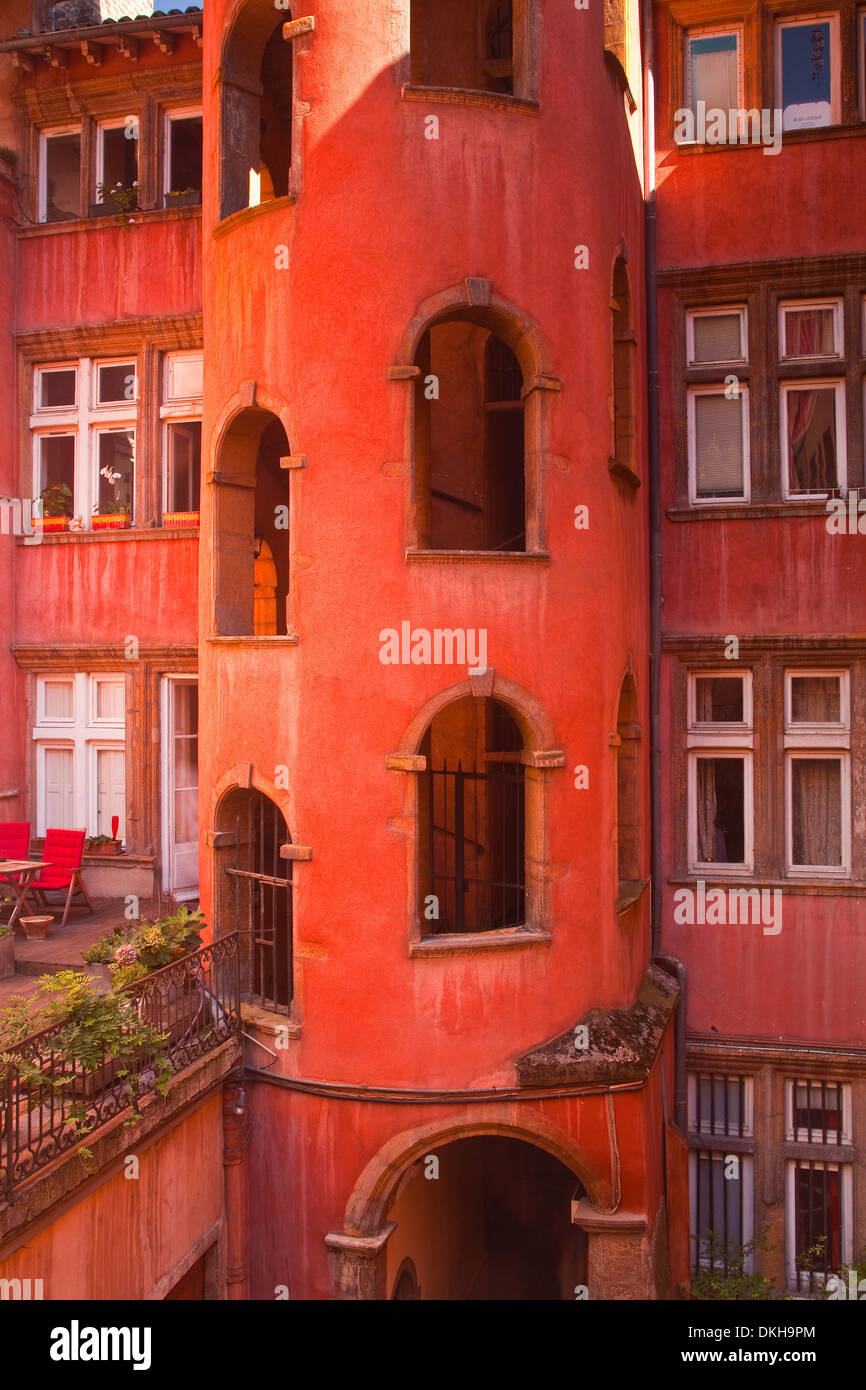 La Tour Rose in the Saint Jean area of Vieux Lyon, Rhone, Rhone-Alpes ...