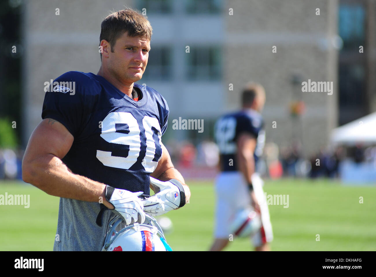 Buffalo Bills defensive end Chris Kelsay walks off the field following ...