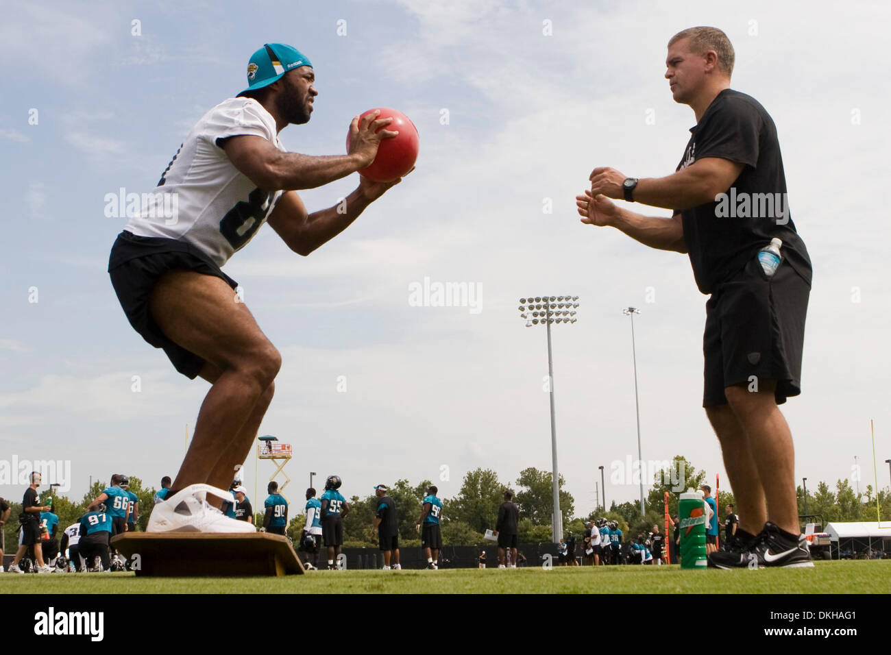 Tory Holt works out during the morning session of training camp at the ...