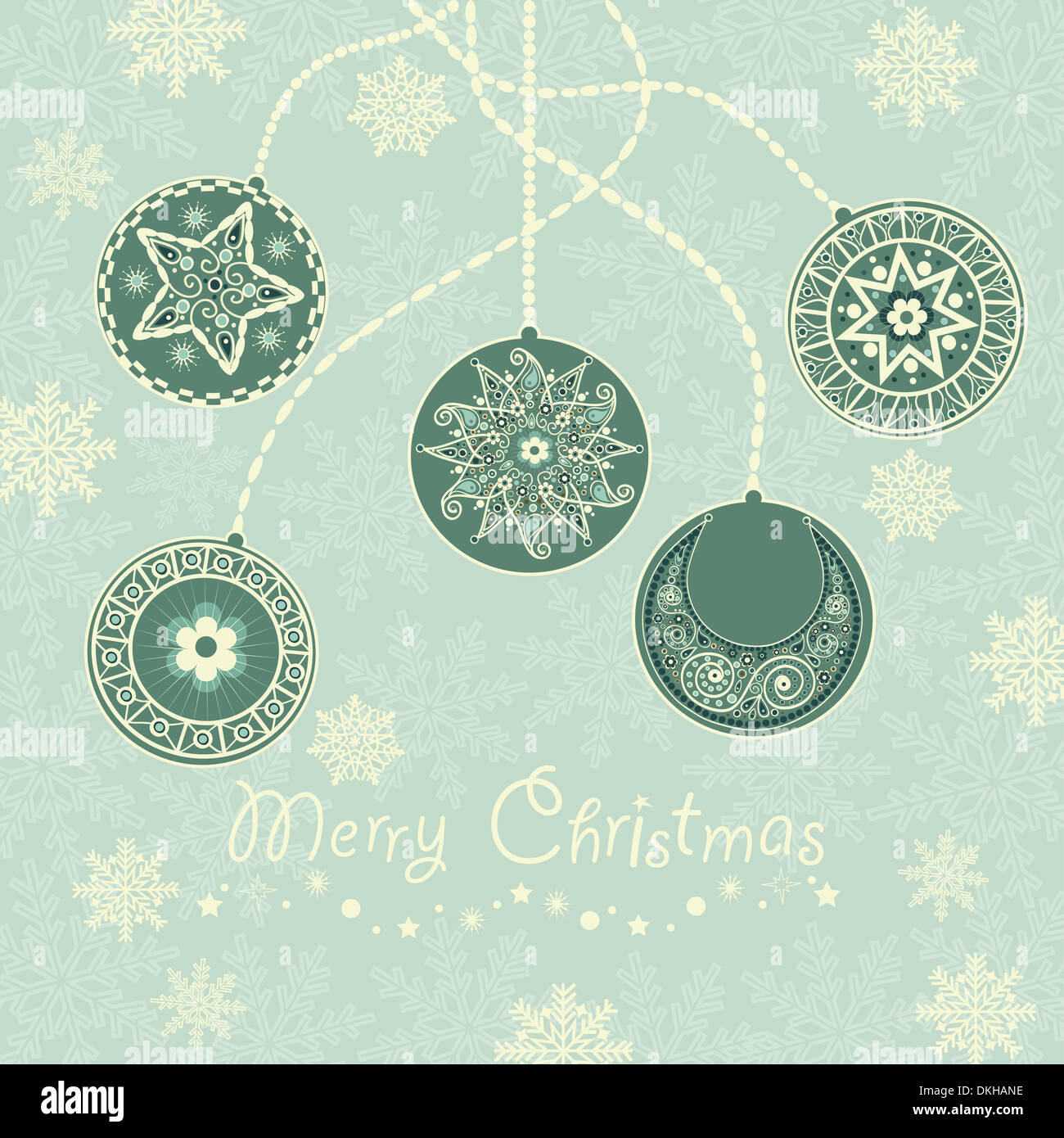 Christmas background with snowflake and Christmas balls Stock Photo - Alamy
