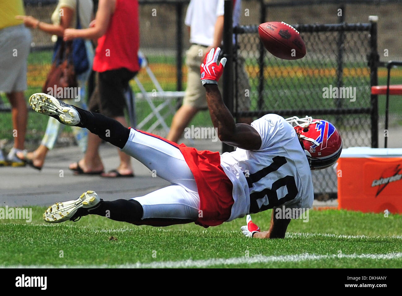 Buffalo Bills wide receiver CJ Hawthorne makes the diving catch near ...