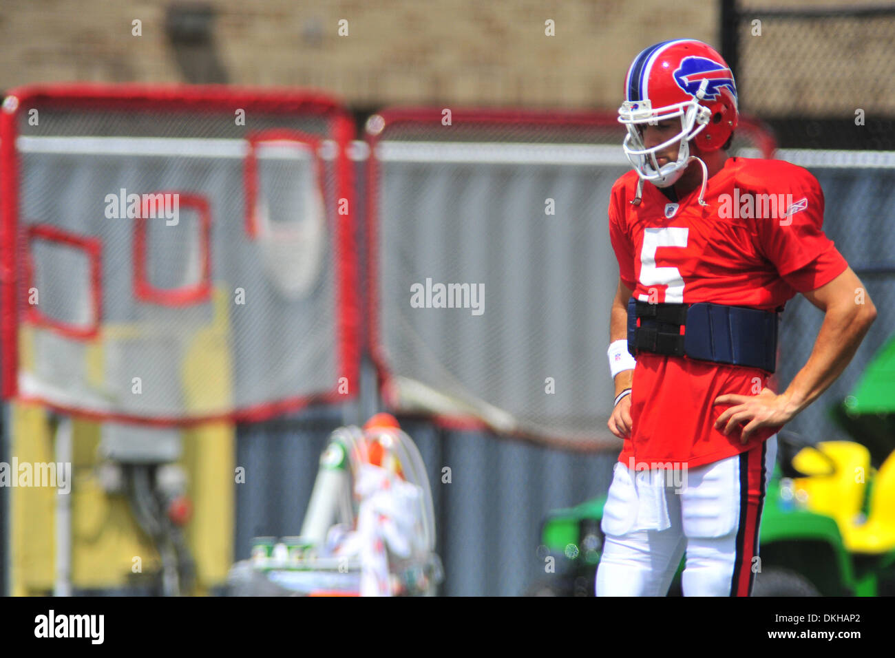 Buffalo Bills quarterback Trent Edwards sits alone in the end zone ...