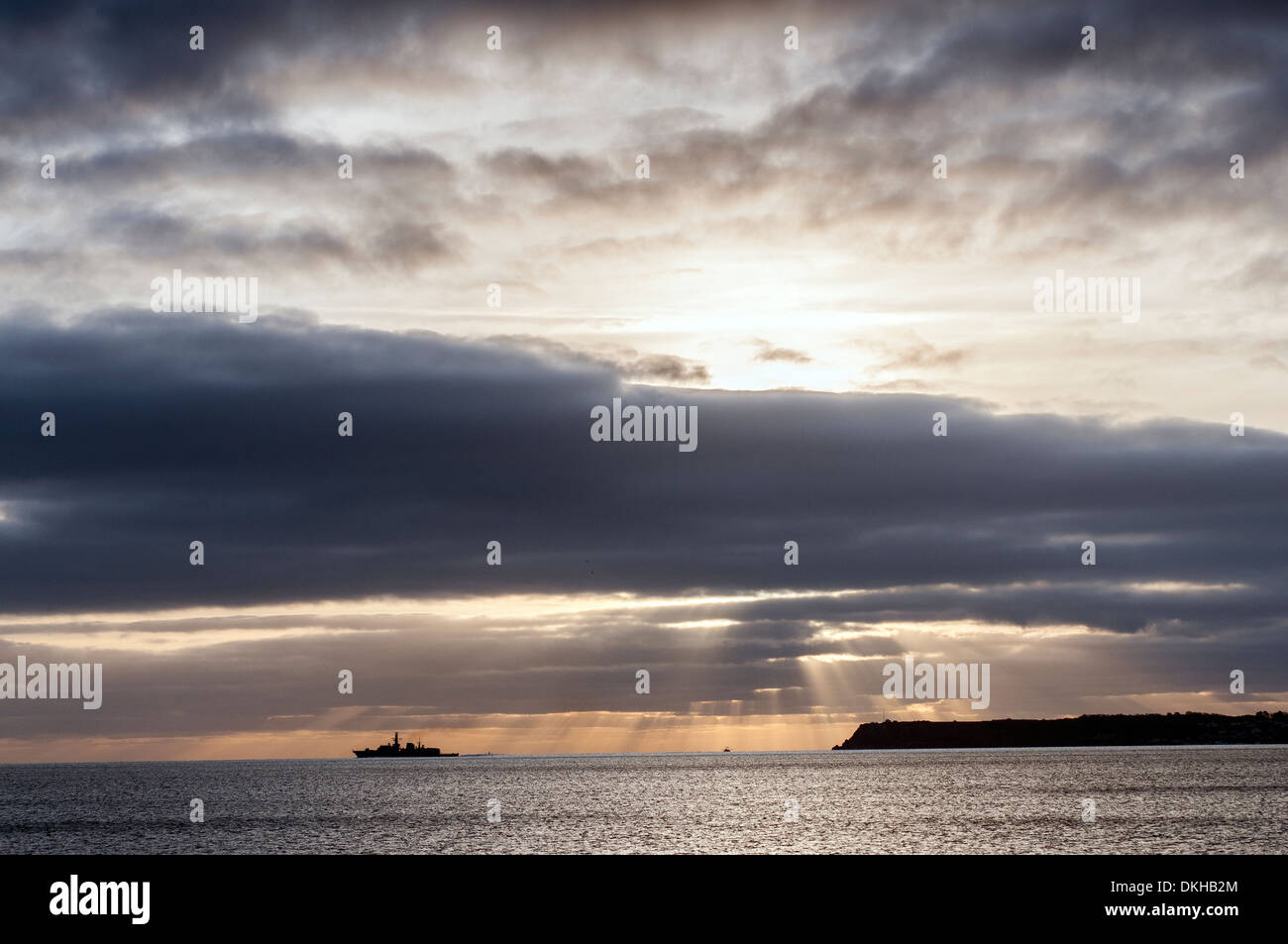 Naval ship in Tor Bay,Berry head,torbay,frigate,anchored, armed ...